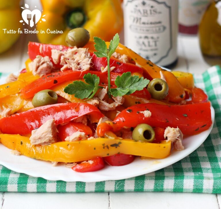 PEPERONI E TONNO con olive contorno facile - Tutto fa Brodo in Cucina